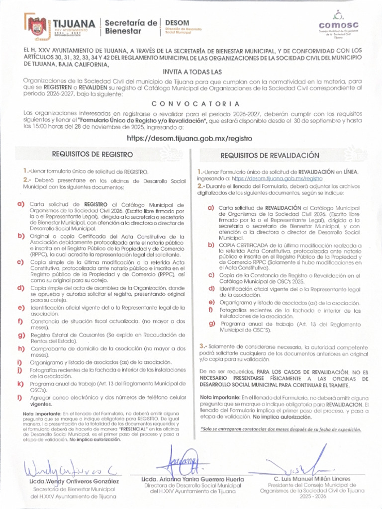 Convocatoria COMOSC 2026 | PDF