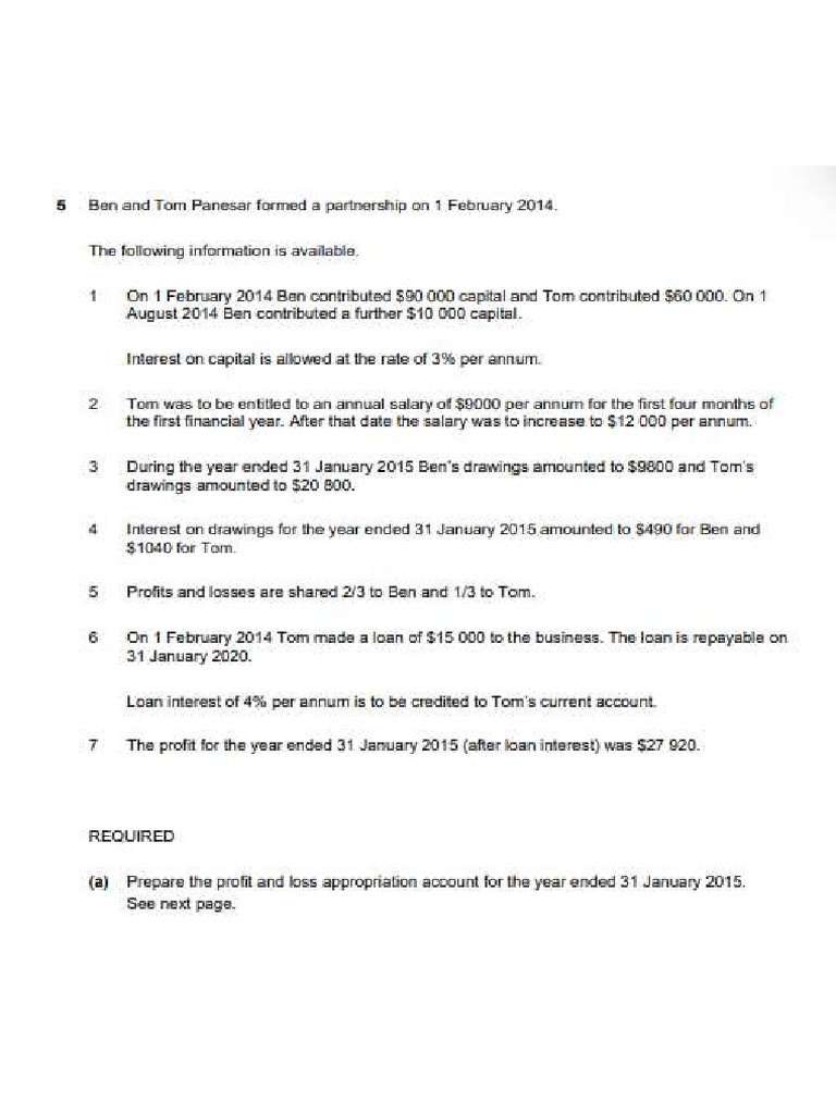 Accounting Partnership Questions | PDF