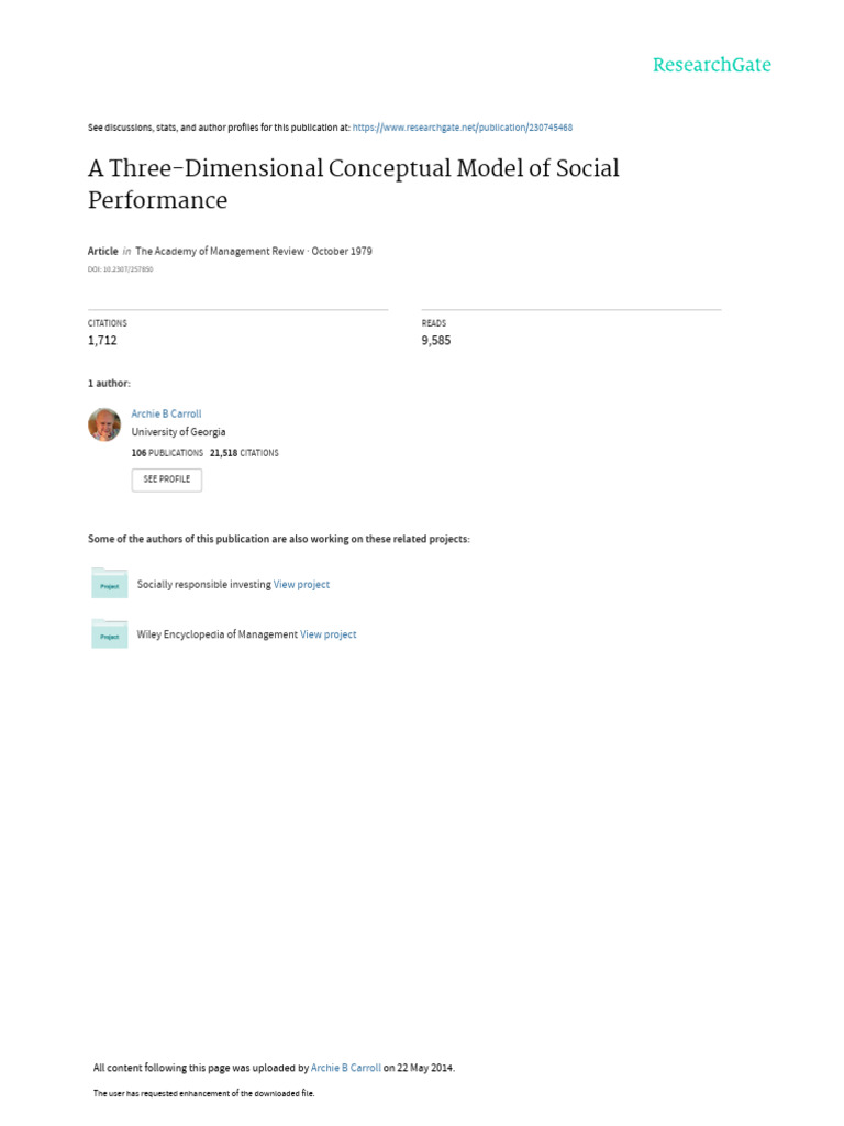 Three-Dimensional Social Performance Model | PDF