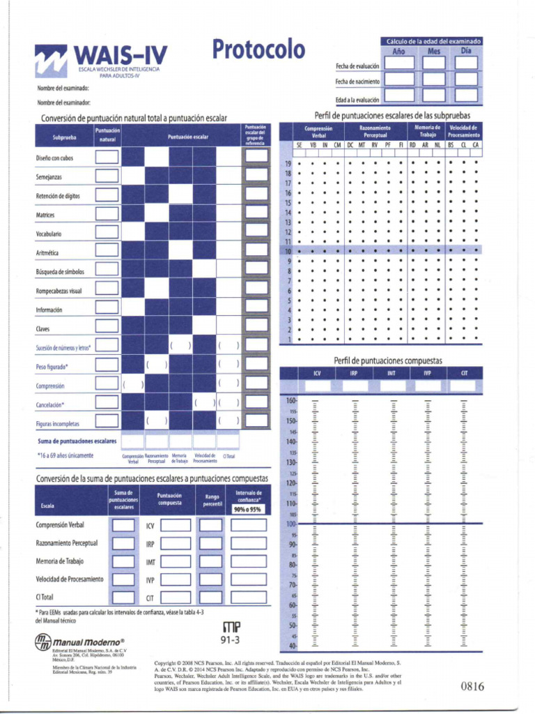 Protocolo Wais IV | PDF