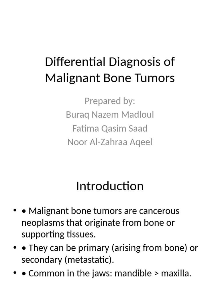 Differential Diagnosis of Malignant Bone Tumors | PDF