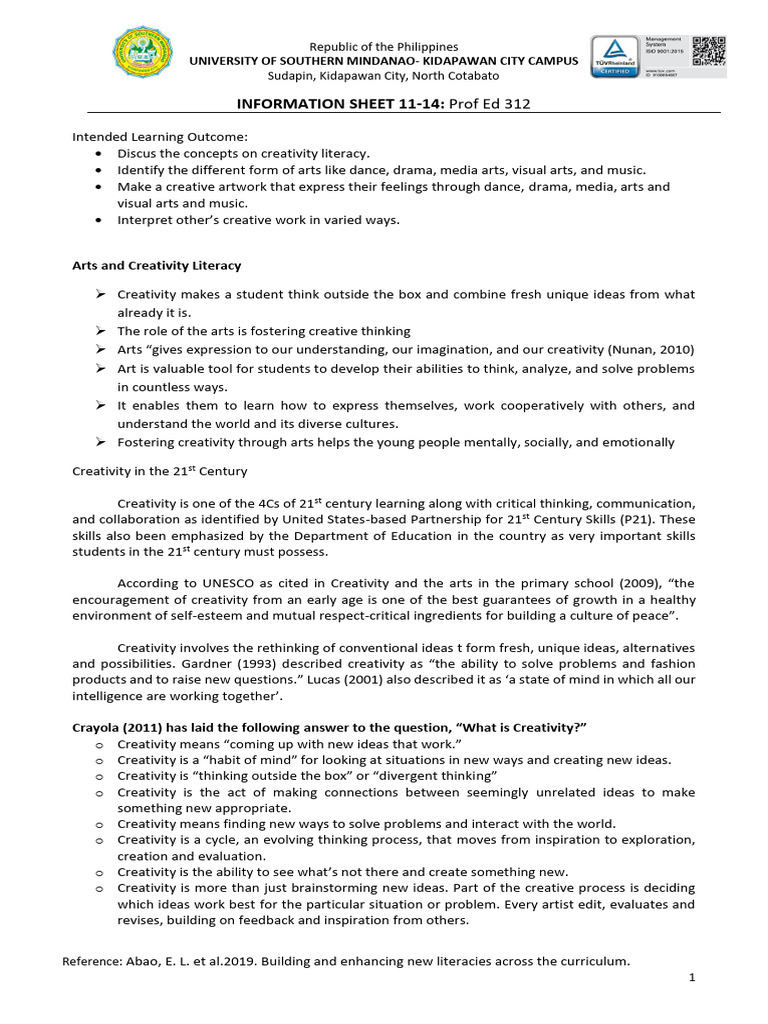 Enhancing Creativity Literacy in Education | PDF | Creativity | Design ...