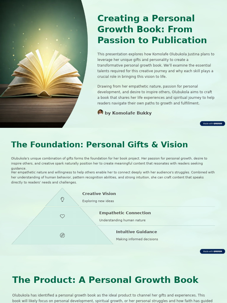 Creating A Personal Growth Book From Passion To Publication. | PDF ...