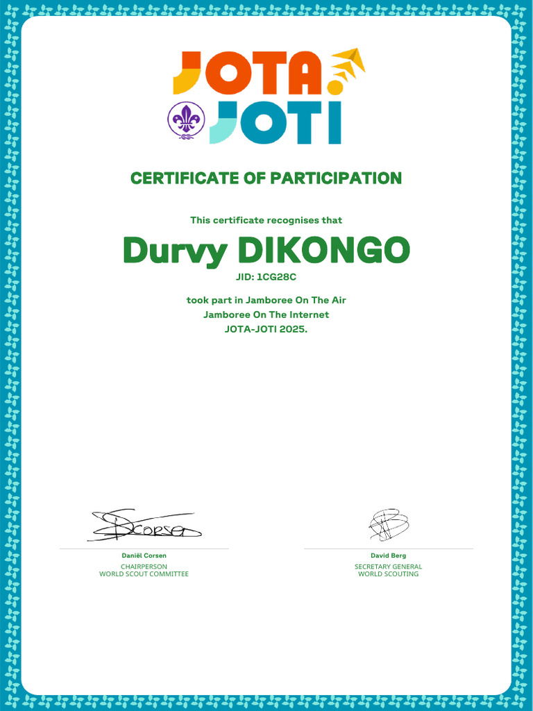 Jota Joti Certificate 2 | PDF