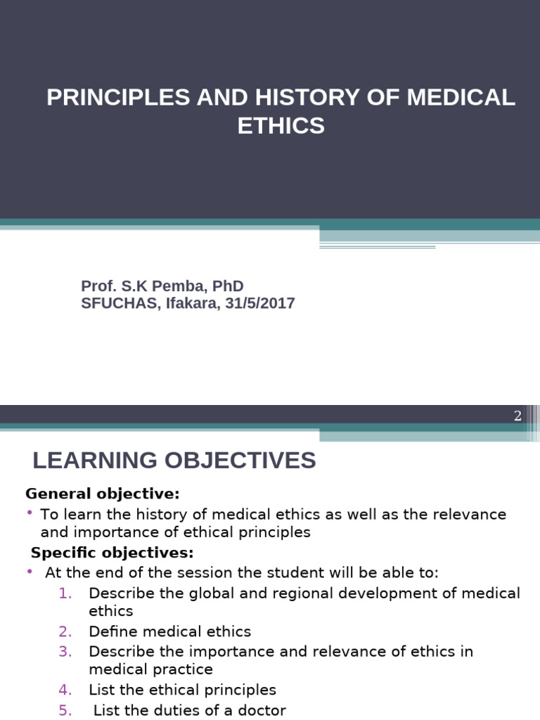 1 Medical Ethics (Principles and History) . | PDF | Medical Ethics ...