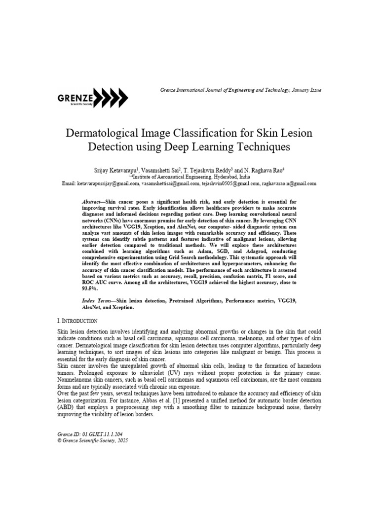 Dermatological Image Classification For Skin LesionDetection Using Deep ...