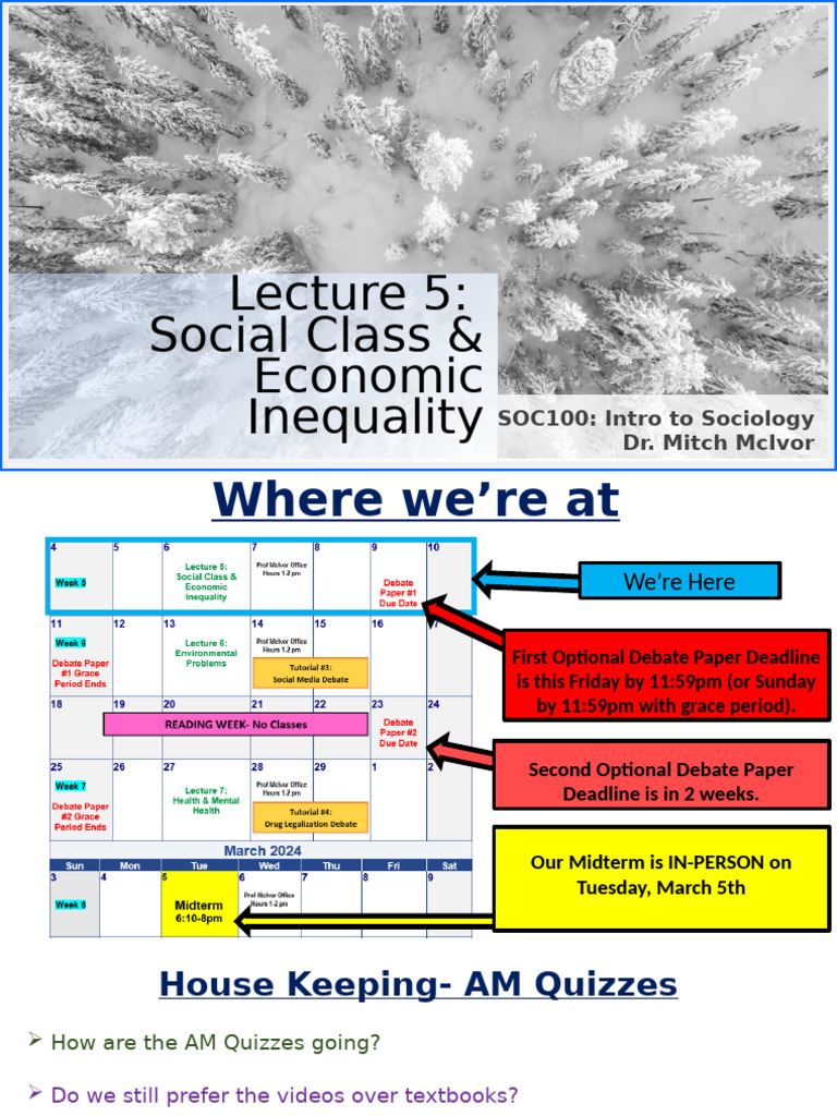 Lecture+5+ +Social+Class+&+Socio Economic+Inequality +SOC100 +winter'24 ...