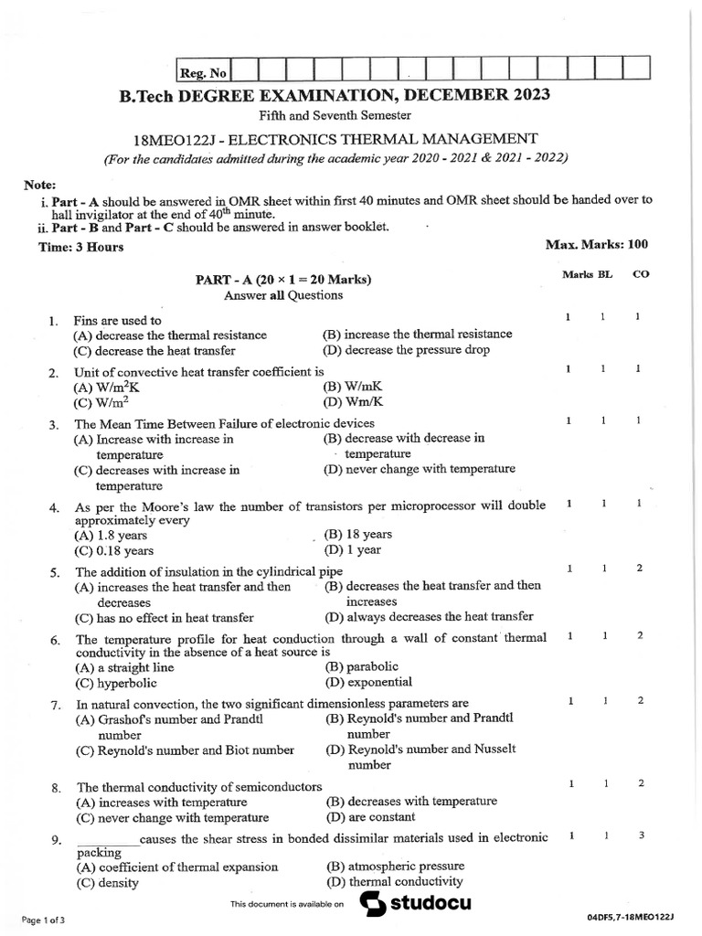 ETM2 End Sem Dec 2023- Nil | PDF
