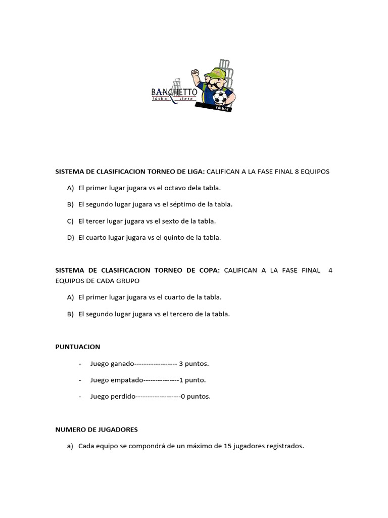 Reglamento Torneos Canchas Bancheto | PDF | Árbitro | Deportes