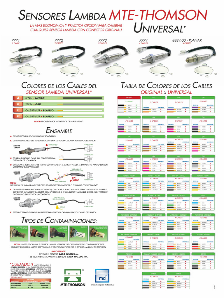Instructivo Sensores Sondas Lambda Univrsal | PDF