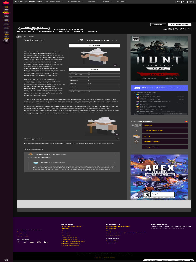 Wizard Medieval RTS Wiki Fandom | PDF