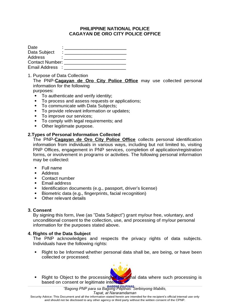 Data-Privacy-Consent-Form | PDF | Identity Document | Government