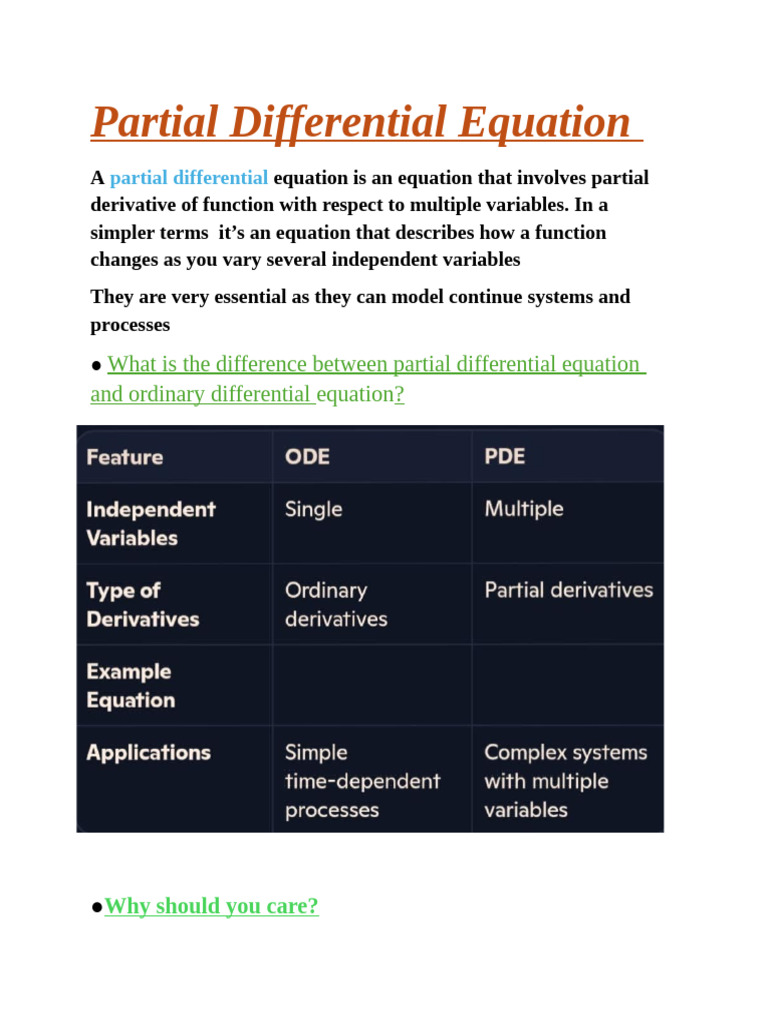 Partial Differential Equation | PDF
