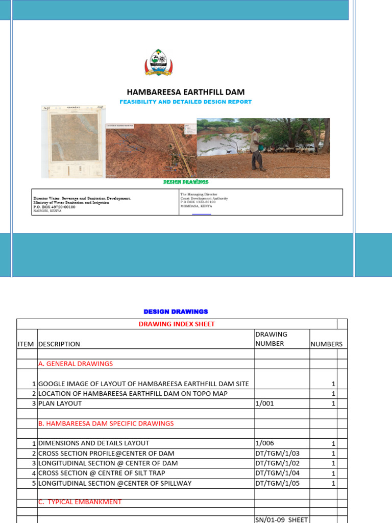 Hambareesa Dam Design Drawings | PDF | Dam | Environmental Engineering