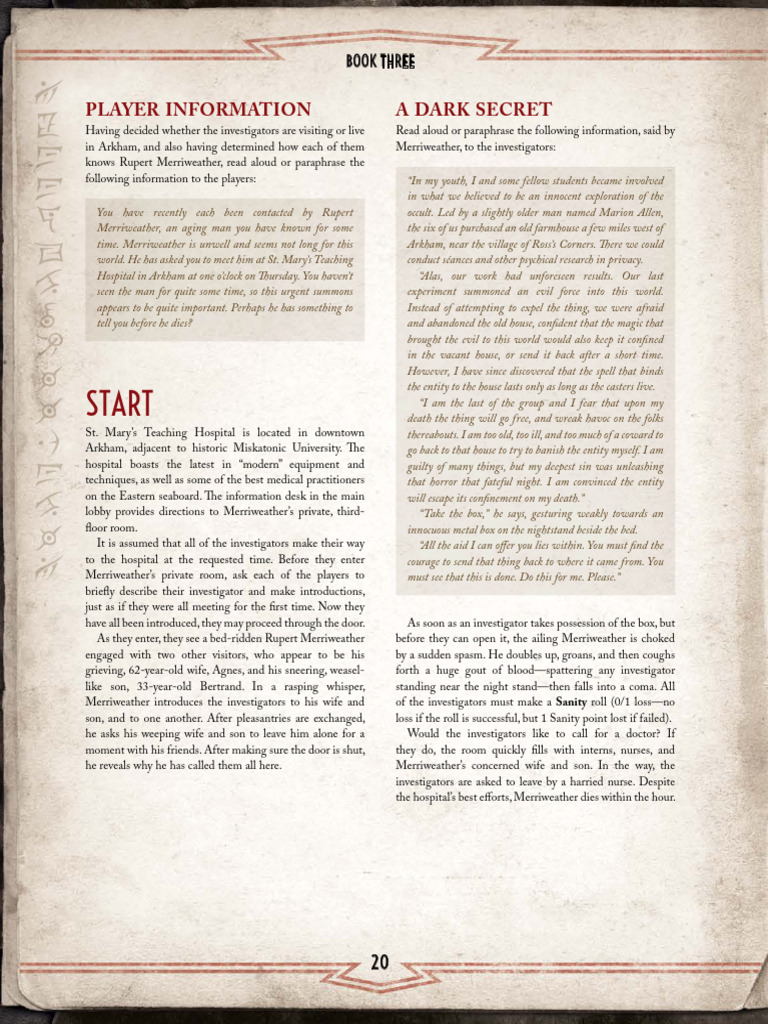 Toaz - Info Call of Cthulhu 7th Ed Starter Set Book 3 Scenarios PR 20 | PDF