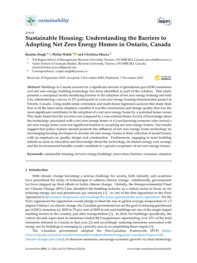Sustainable Housing Understanding The Barriers To Adopting Net Zero ...