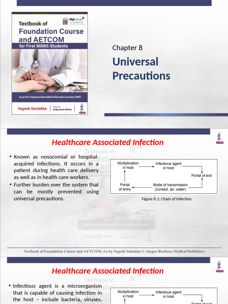 Universal Precautions in Healthcare Safety | PDF | Infection | Hand Washing
