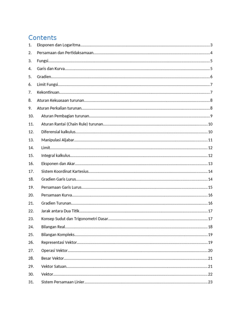 Konsep Dasar Matematika dan Statistik | PDF