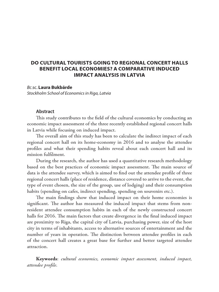 Economic Impact of Latvia's Concert Halls | PDF | Methodology | Latvia