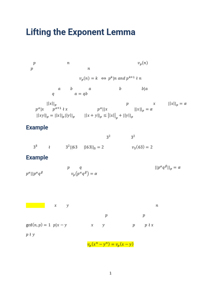 LiftingTheExponent LTE | PDF | Prime Number | Elementary Mathematics