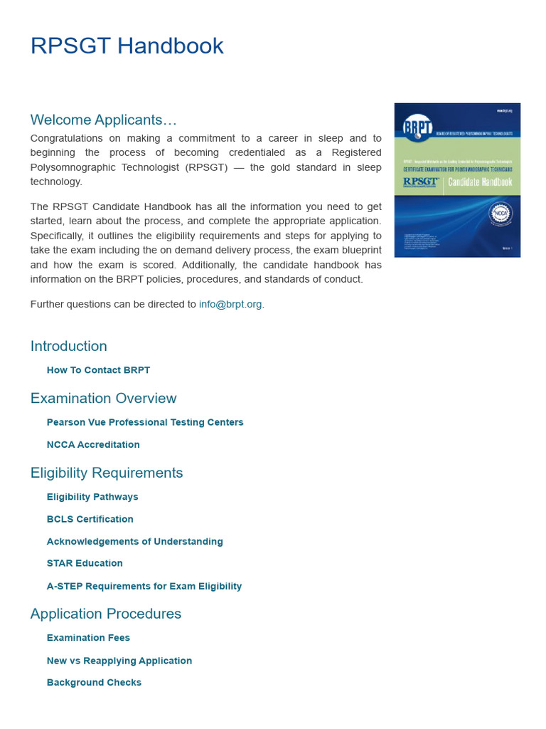 RPSGT Handbook - Board of Registered Polysomnographic Technologists ...