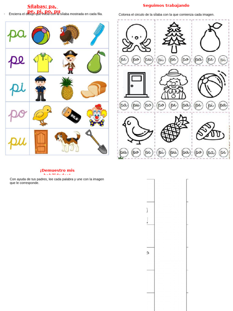 SILABAS Pa, Pe, Pi, Po, Pu | PDF