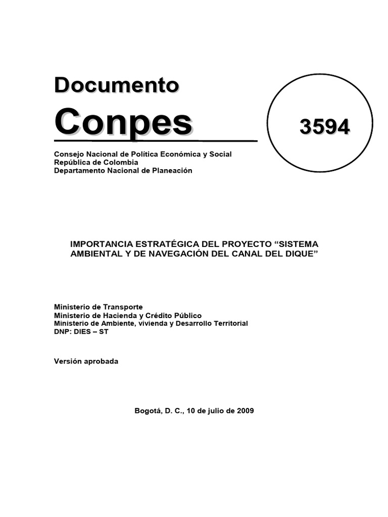 CONPES_3594 | PDF | Ciencias de la Tierra | Geografía Física