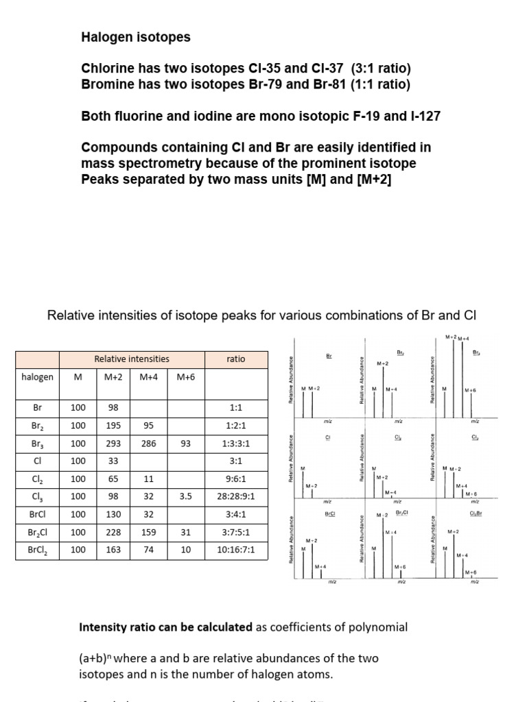 Halogen Isotopes and Mass Spectrometry | PDF | Alkane | Chemistry