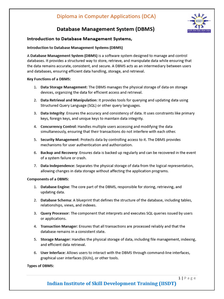 Database Management System DBMS 1 | PDF | Databases | Database Index
