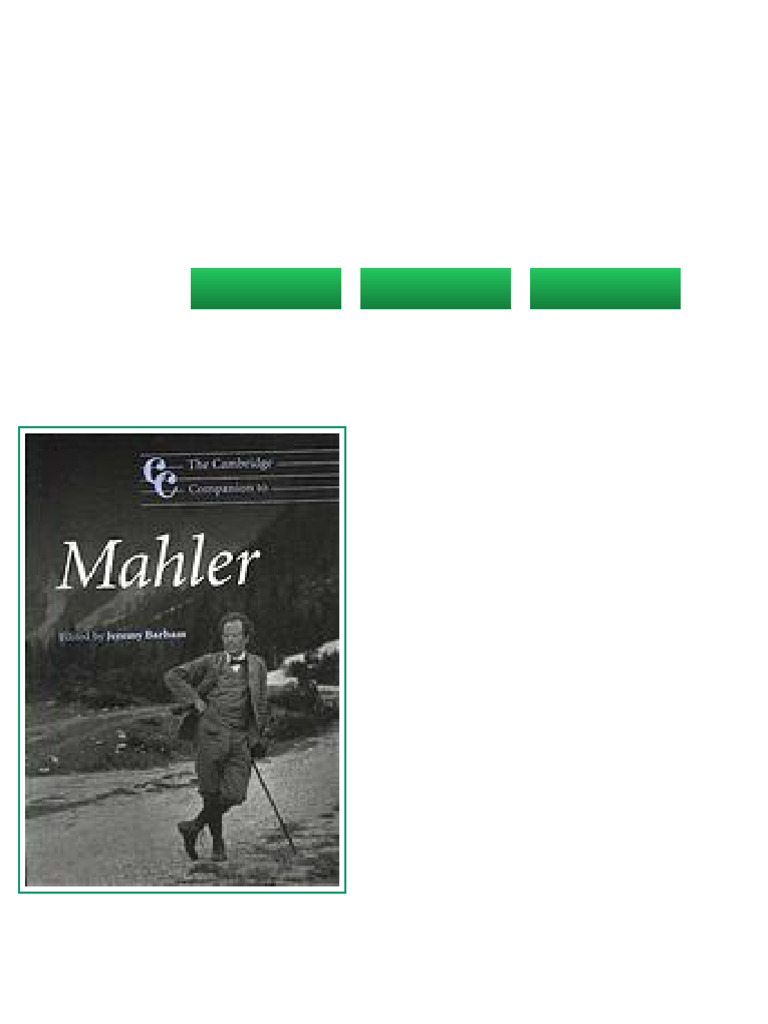 The Cambridge Companion To Mahler Cambridge Companions To Music 1st ...