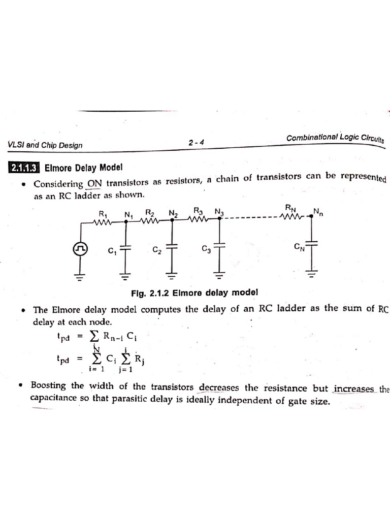 VCD - Unit 2 - Elmore Delay Constant For 4 Input NAND Gate | PDF