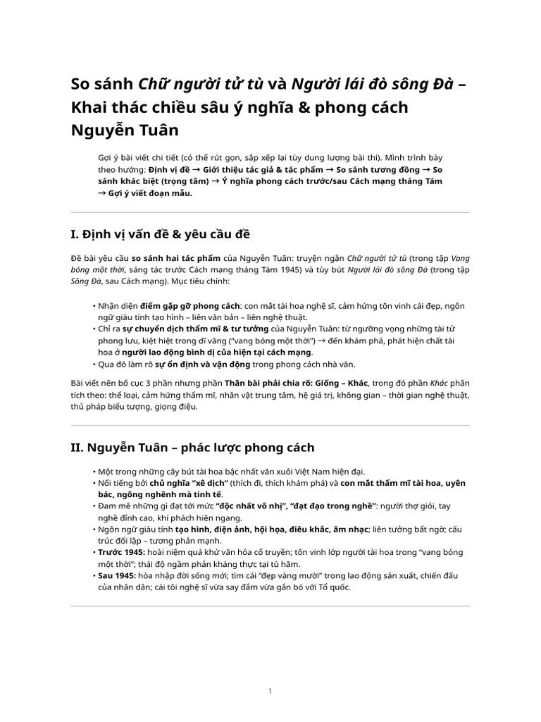 So Sanh Chu Nguoi Tu Tu Va Nguoi Lai Do Song Da | PDF