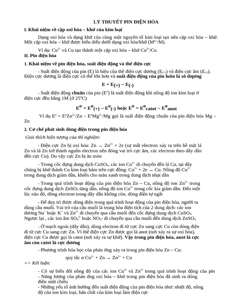 6. Pin dien hoa | PDF