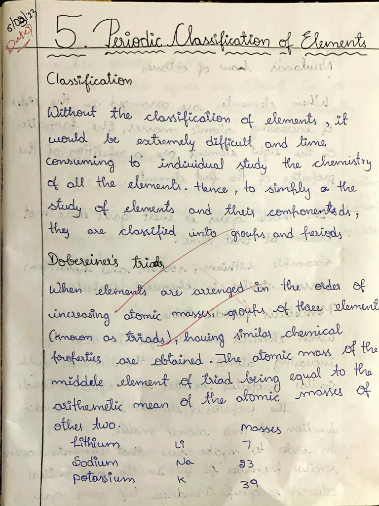HD Quality Chemistry 10th Class Periodic Classification of Elements | PDF
