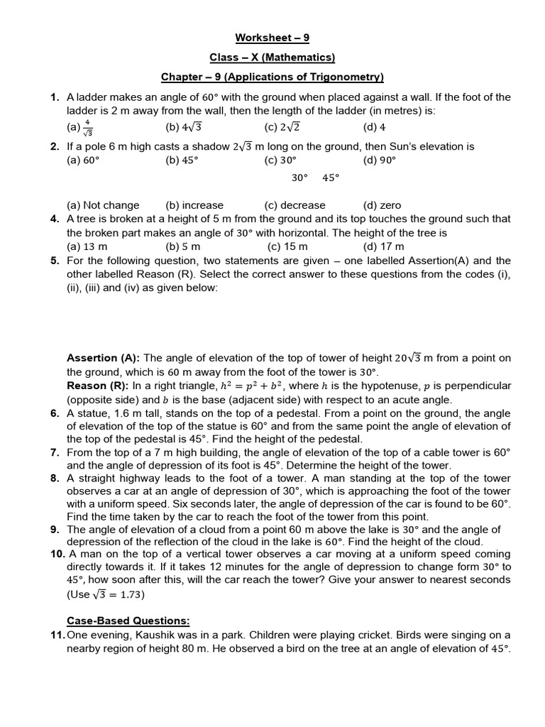 Chapter 9 (Applications of Trigonometry) | PDF | Elementary Geometry