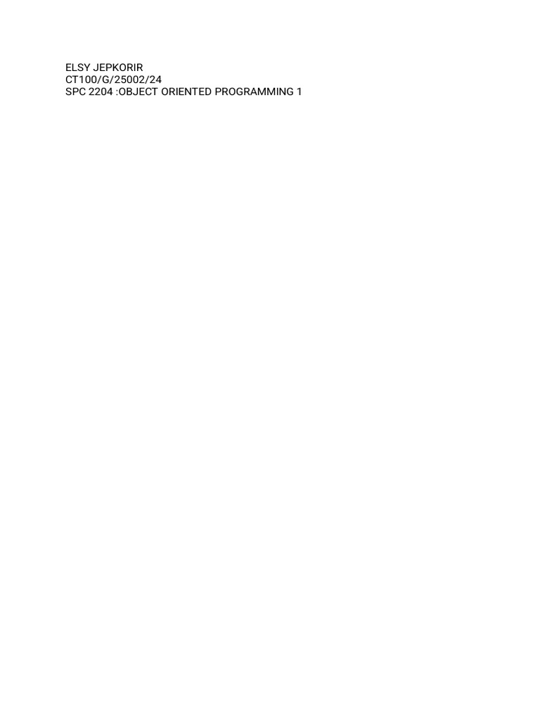 Oop Assinnment | PDF | Object Oriented Programming | Class (Computer ...