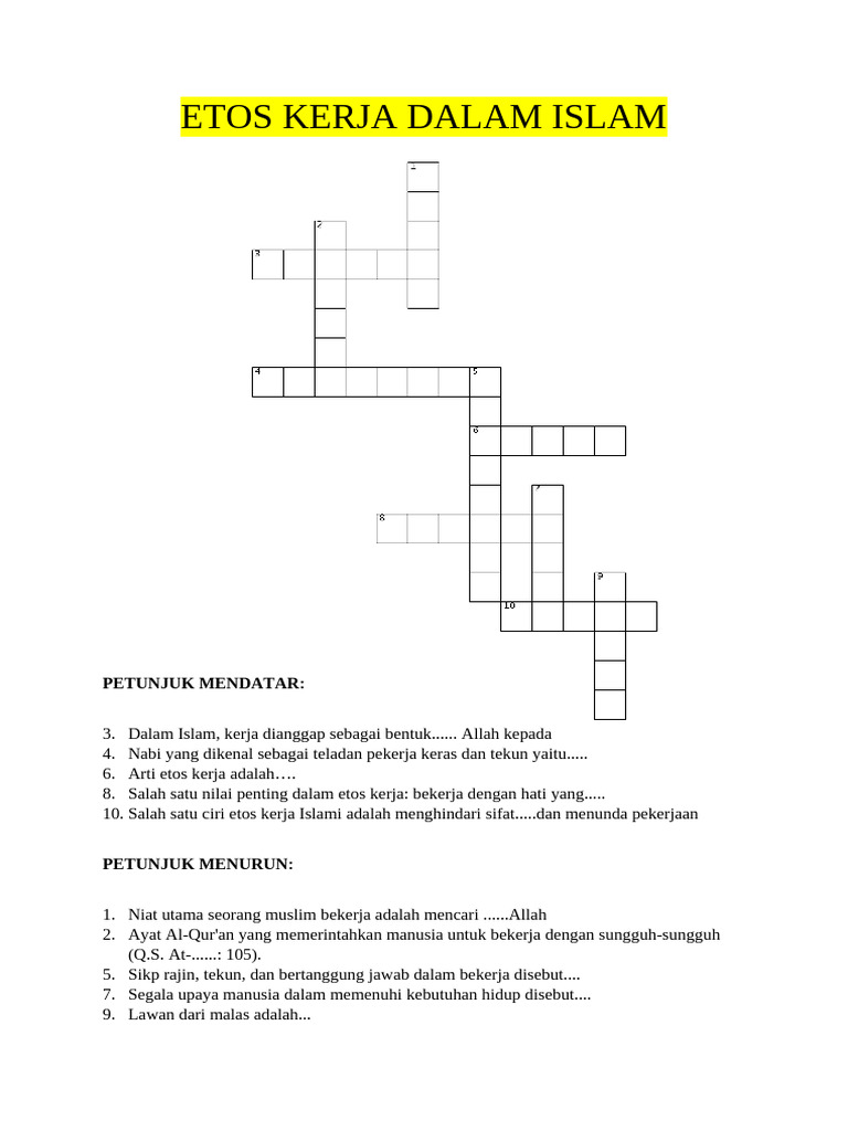 Tts Etos Kerja Dalam Islam | PDF