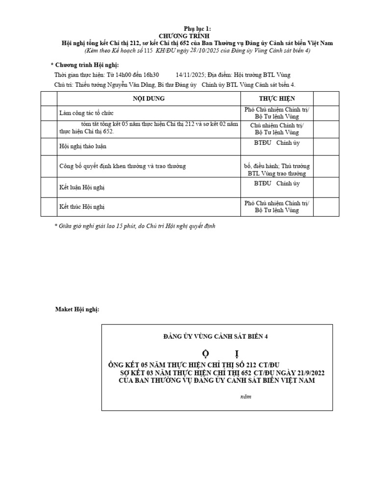 Phu Luc 1. Chuong Trinh Ma Ket | PDF