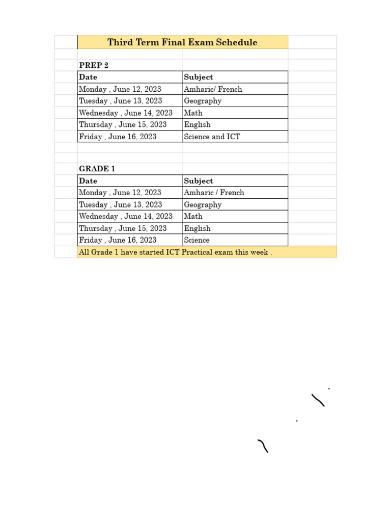 NEW Third Term Final Exam Schedule_ - Sheet1 (2) | PDF