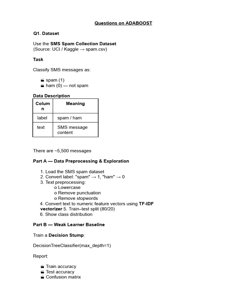 Adaboost Assignment | PDF | Machine Learning