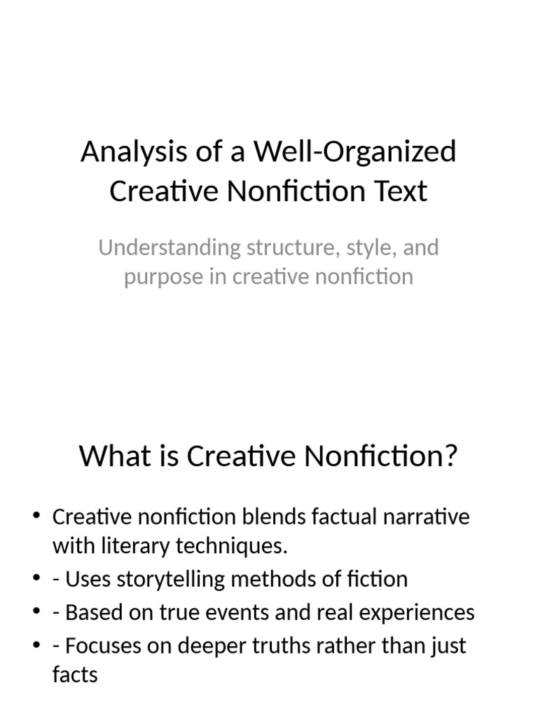 Creative Nonfiction Analysis | PDF