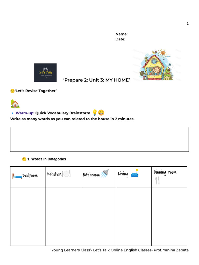 Unit 3 My Home Revision | PDF