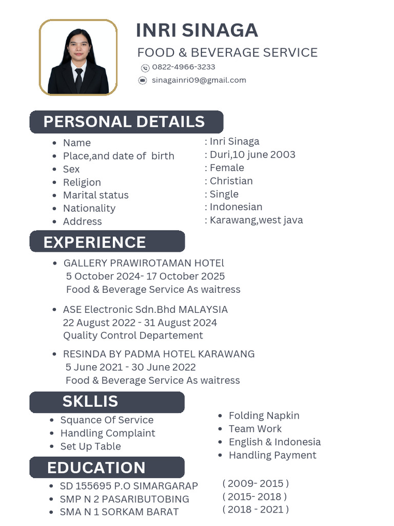 CV - Inri Sinaga | PDF