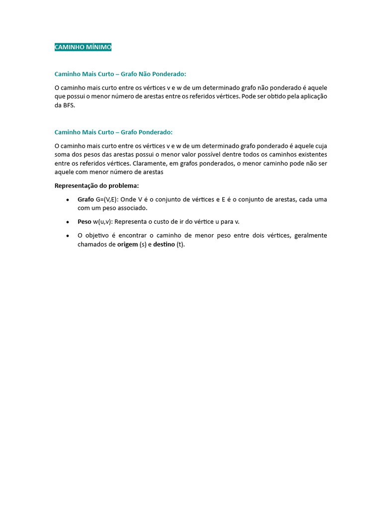 Resumo Grafos III Unidade | PDF | Teoria dos Gráficos | Vértice (teoria ...