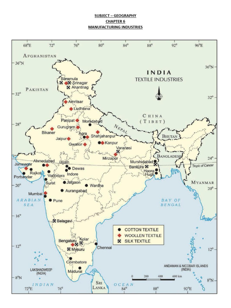 Manufacturing Industries (Map Work) | PDF
