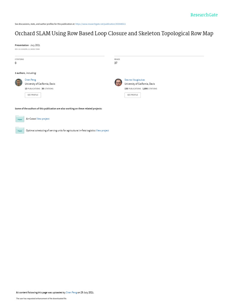 Fei Et Al_2021_Orchard SLAM Using Row Based Loop Closure and Skeleton Topological Row Map | PDF ...
