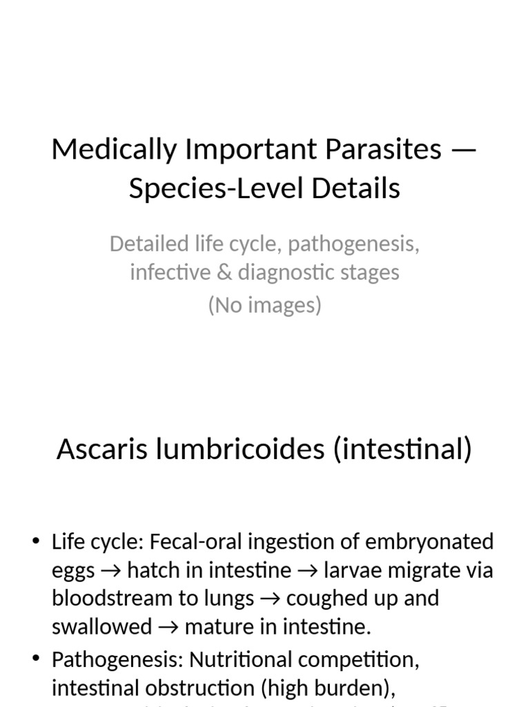 Medically Important Parasites Overview | PDF | Malaria | Microbiology