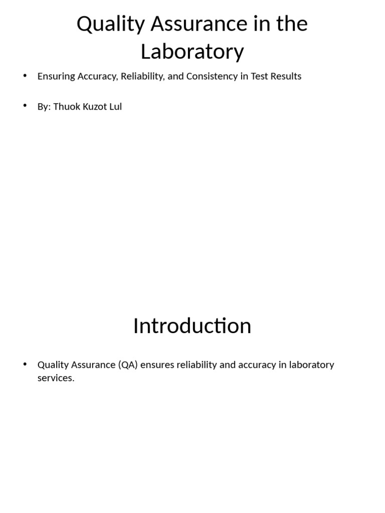 Laboratory Quality Assurance Essentials | PDF | Quality Assurance ...
