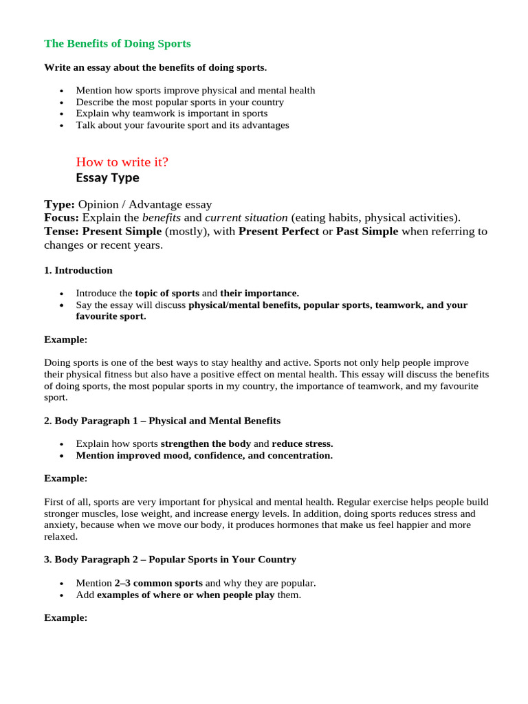 The Benefits of Doing Sports | PDF | Sports | Physical Fitness