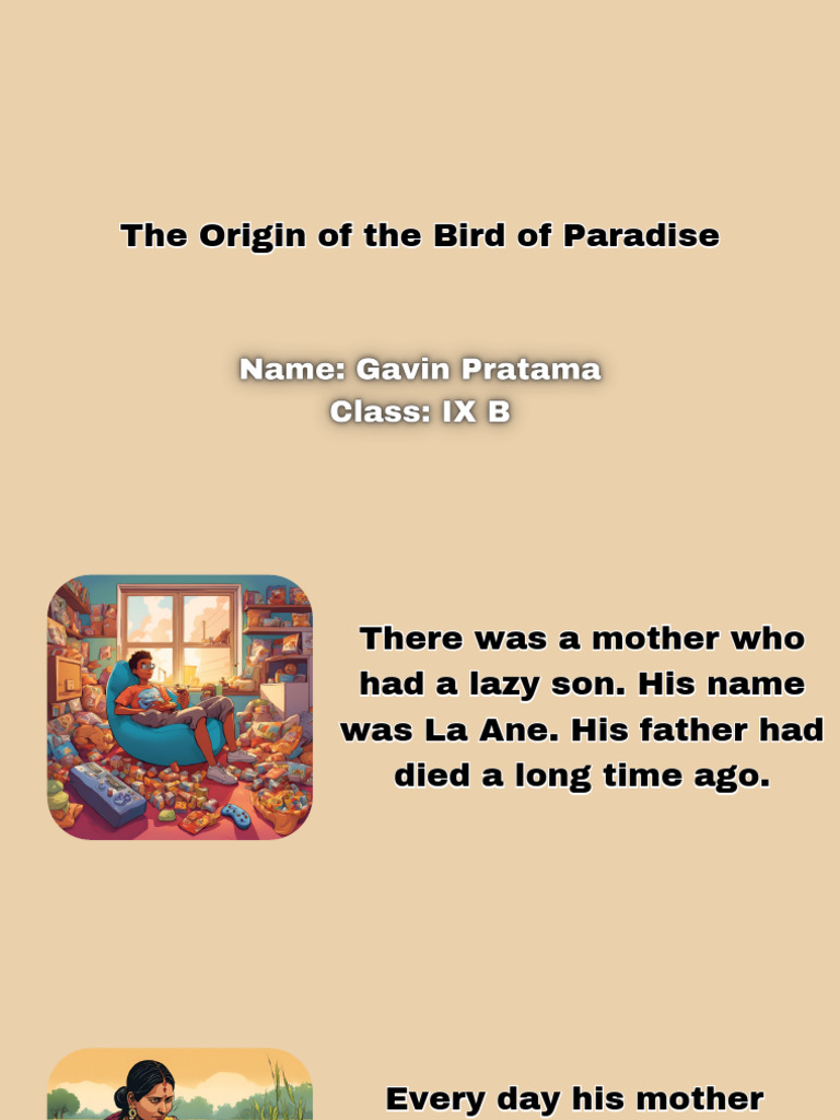 There Was A Mother Who Had A Lazy Son. His Name Was La Ane. His Father ...
